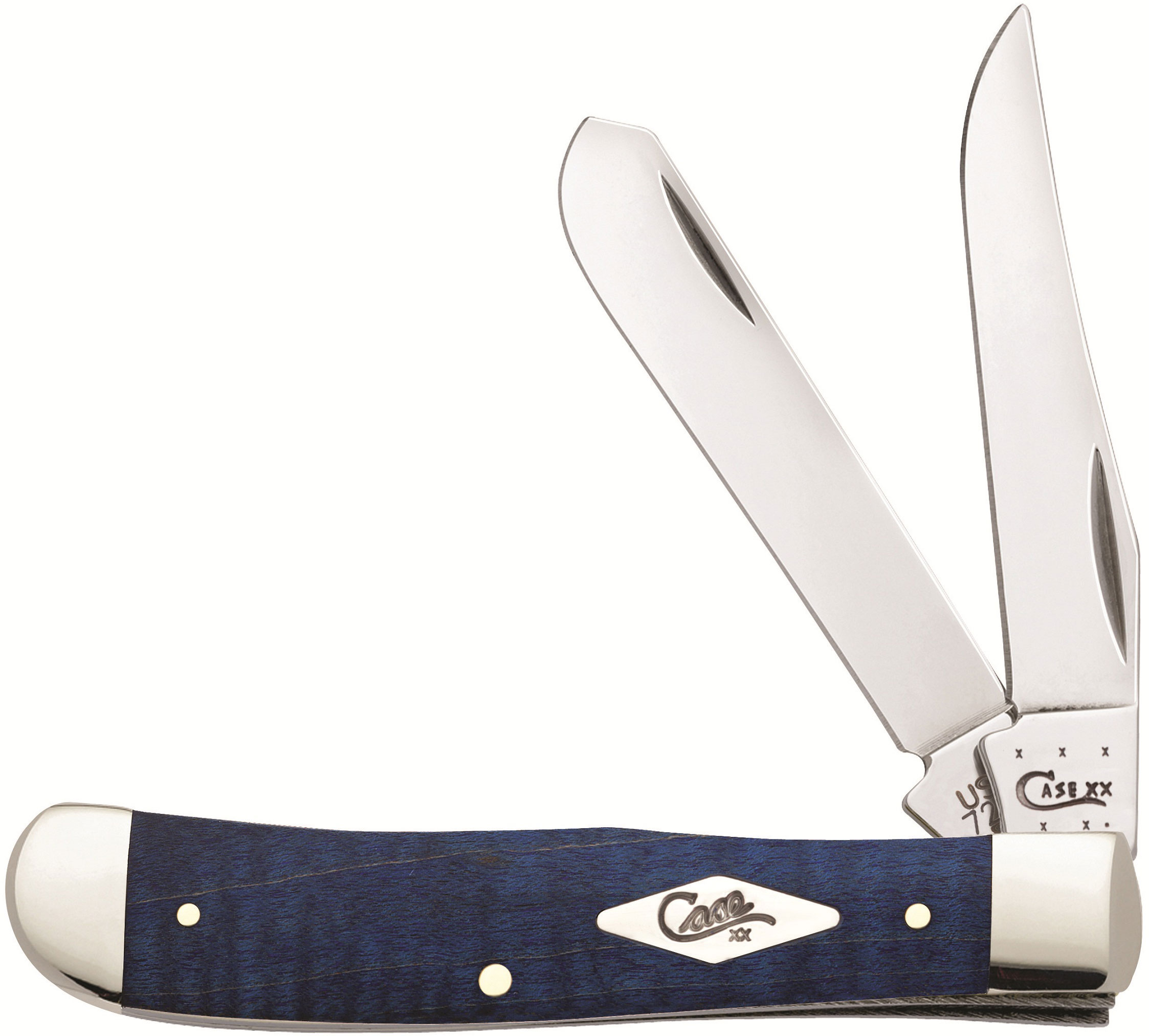 Case Blue Curly Maple Trapper 4-1/8" Closed (7254 SS) - KnifeCenter ...