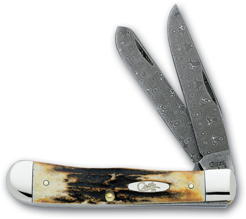 Case Stag Damascus Trapper 4-1/8" Closed (5254 DAM) - KnifeCenter ...
