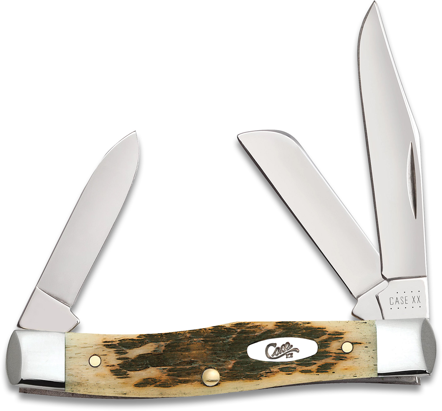 Case Amber Bone Medium Stockman Chrome Vanadium 3-5/8" Closed (63032 CV ...