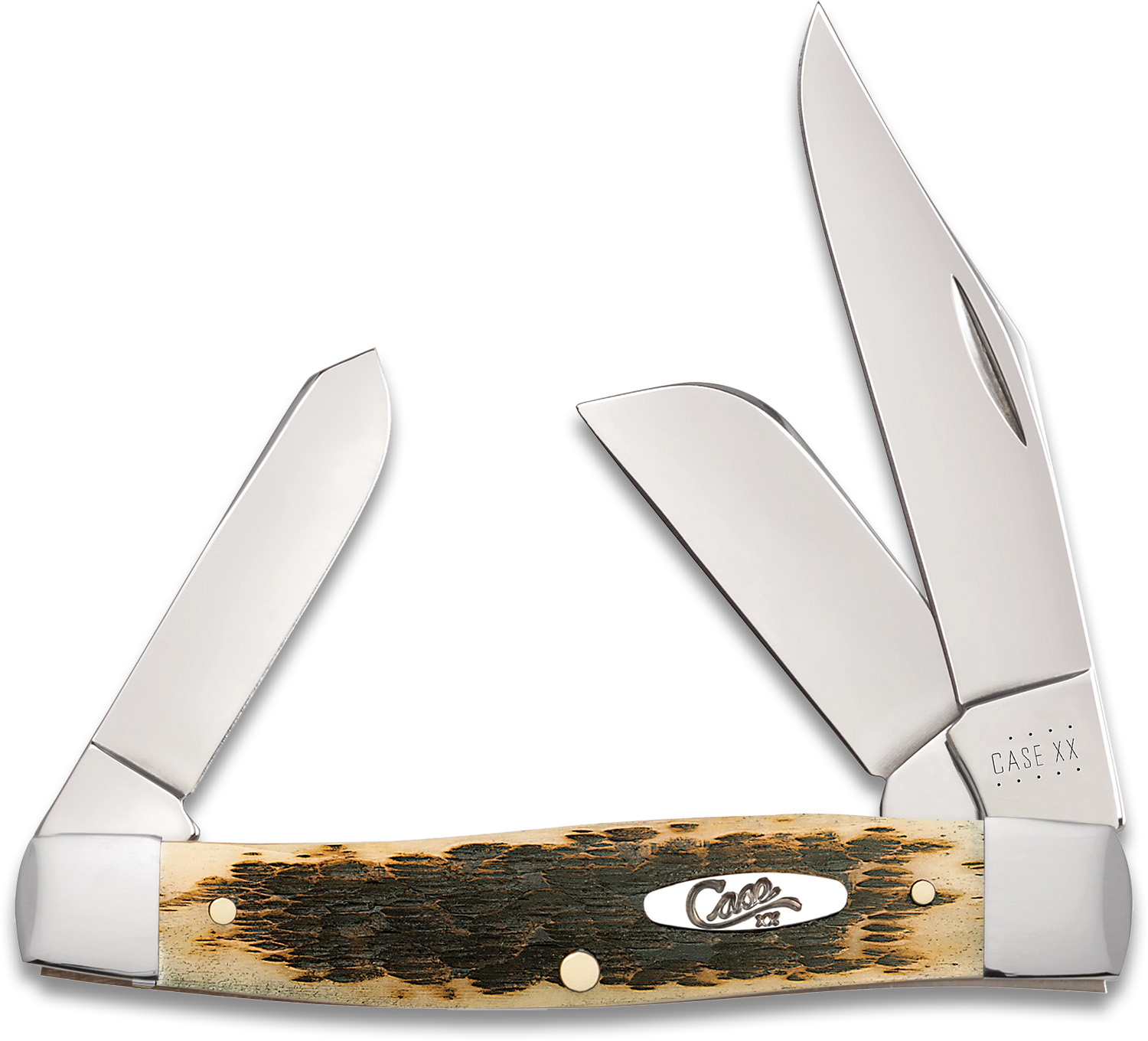 Case Amber Bone Large Stockman 4-1/4" Closed (6375 CS) - KnifeCenter - 00204