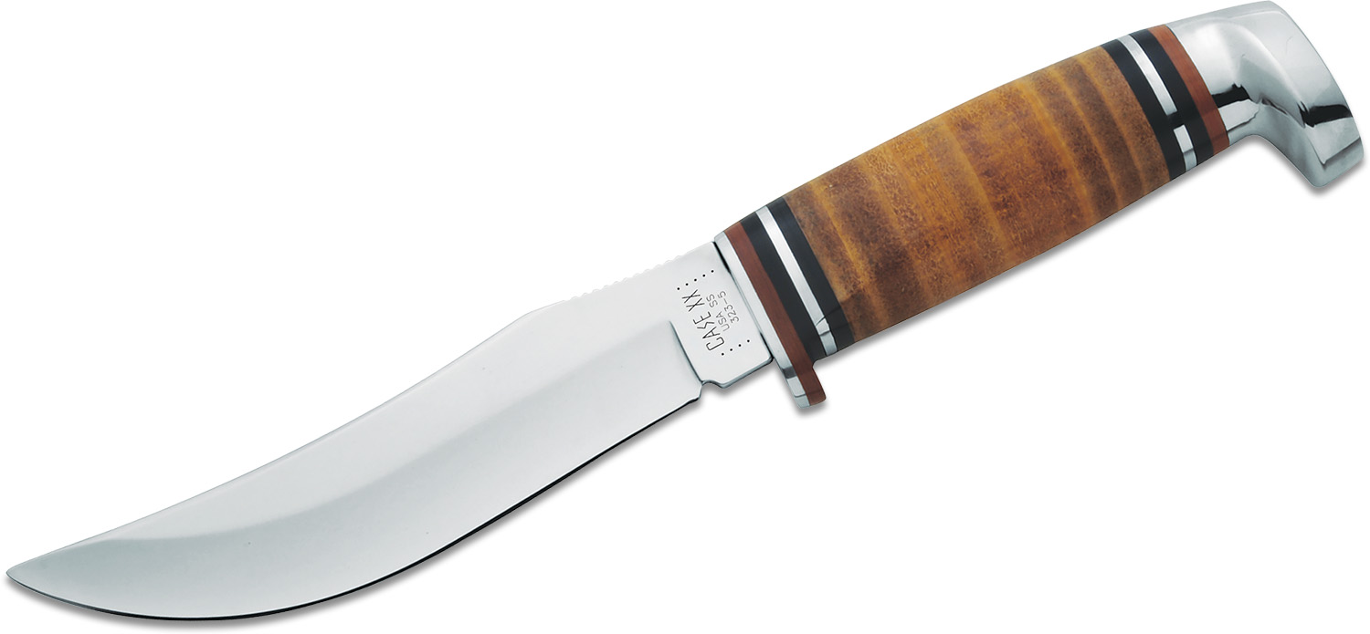 Case 5.0" Fixed Blade Leather Handle and Sheath 9" overall 323 5 SS ...