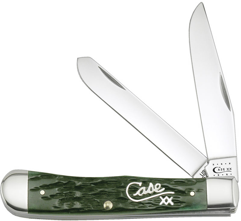 Case Silver Script Hunter Green Trapper 4-1/8" Closed (6254 SS ...