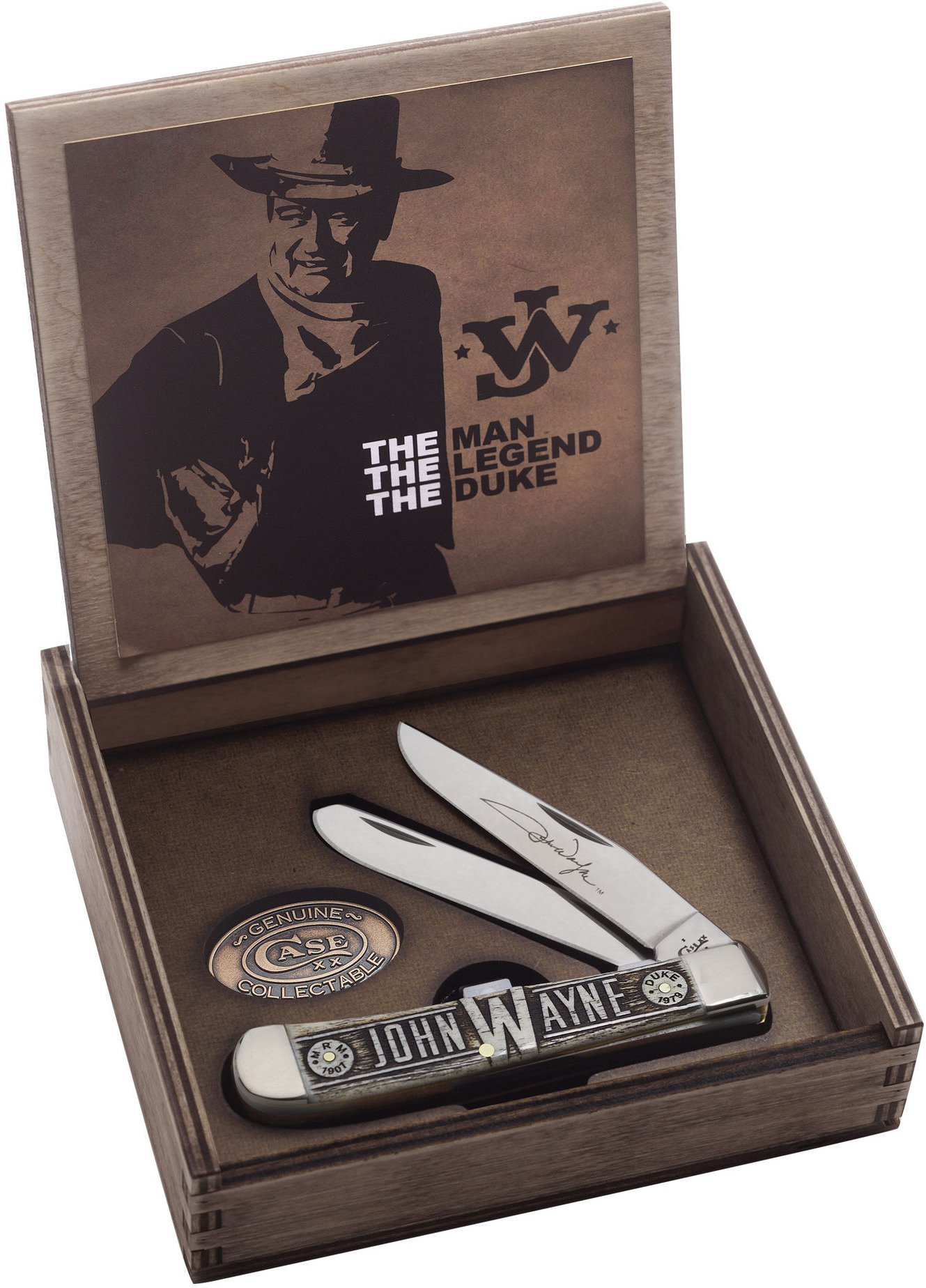 Case John Wayne Embellished Smooth Natural Bone Trapper Gift Set (6254 ...