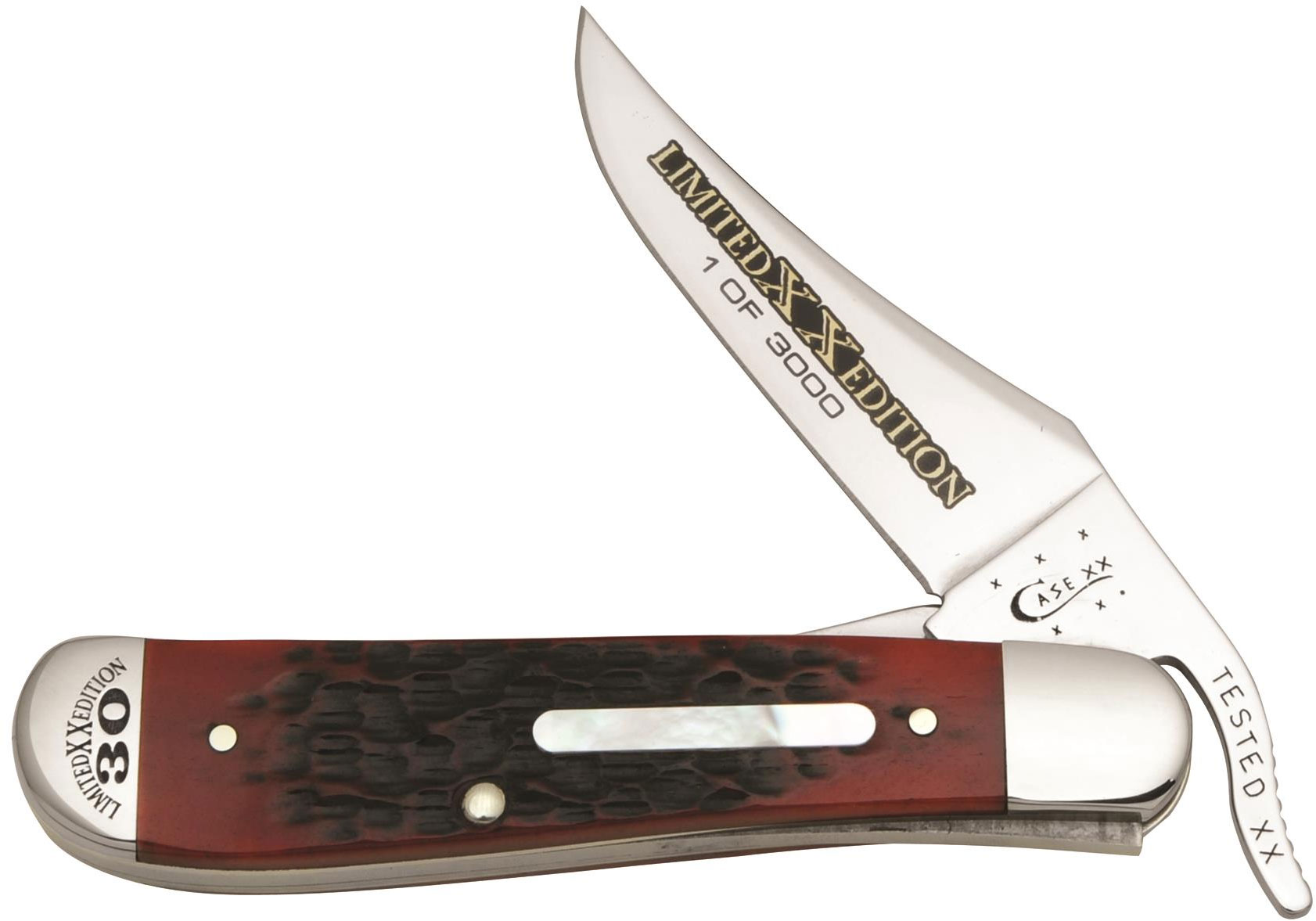 Case XX Limited Edition Brick Red Bone RussLock 4-1/4" Closed (61953L ...