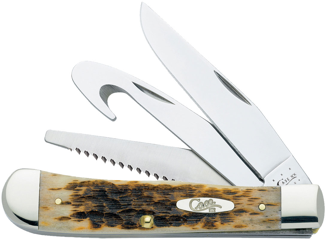 Case Amber Bone Trapper Hunter 4-1/8" Closed (6354GS SS) - KnifeCenter ...