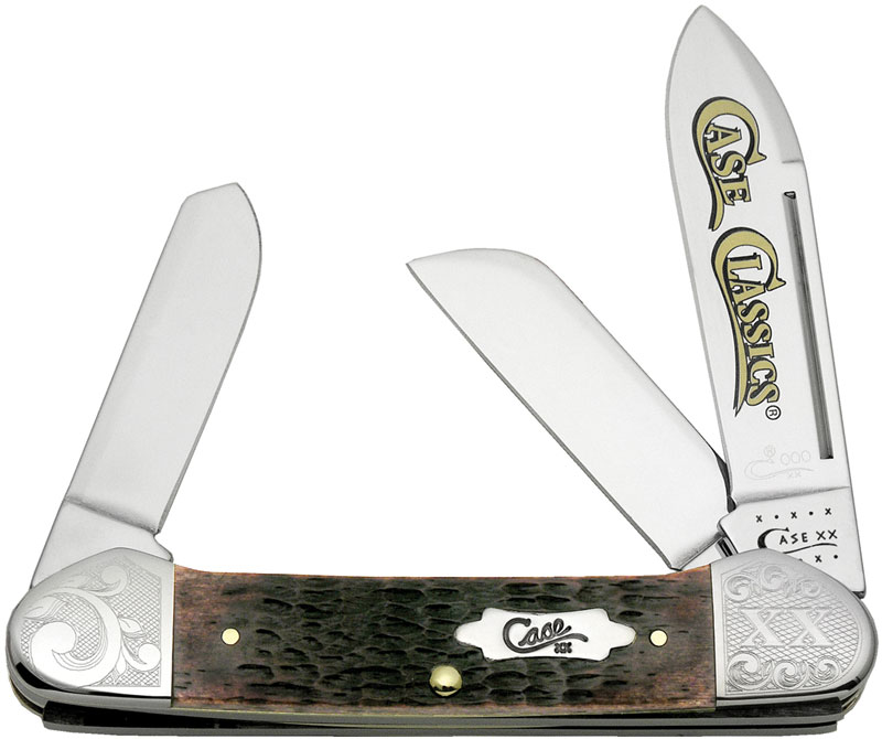 Case Classics Gunboat Canoe 4-1/7" Closed (6394 SS), Etched Bolsters ...