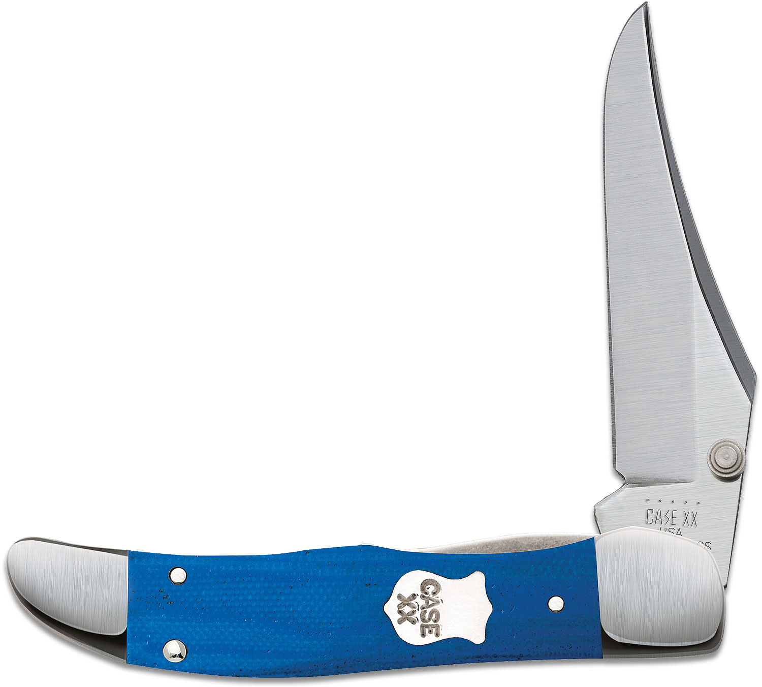 Case Smooth Blue G10 Kickstart Assisted Mid-Folding Hunter Knife with ...