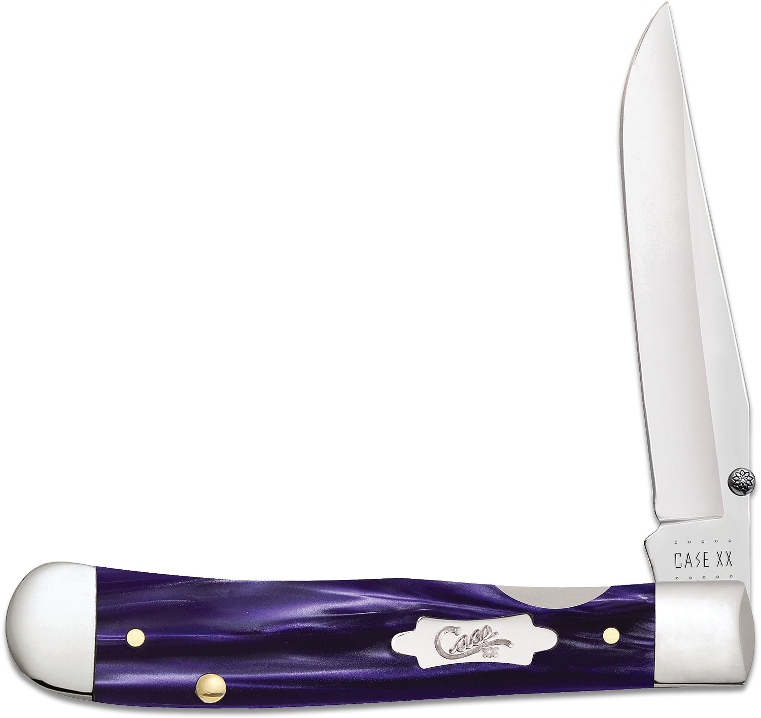 Case Wicked Purple Kirinite Kickstart Assisted TrapperLock Pocket Knife ...