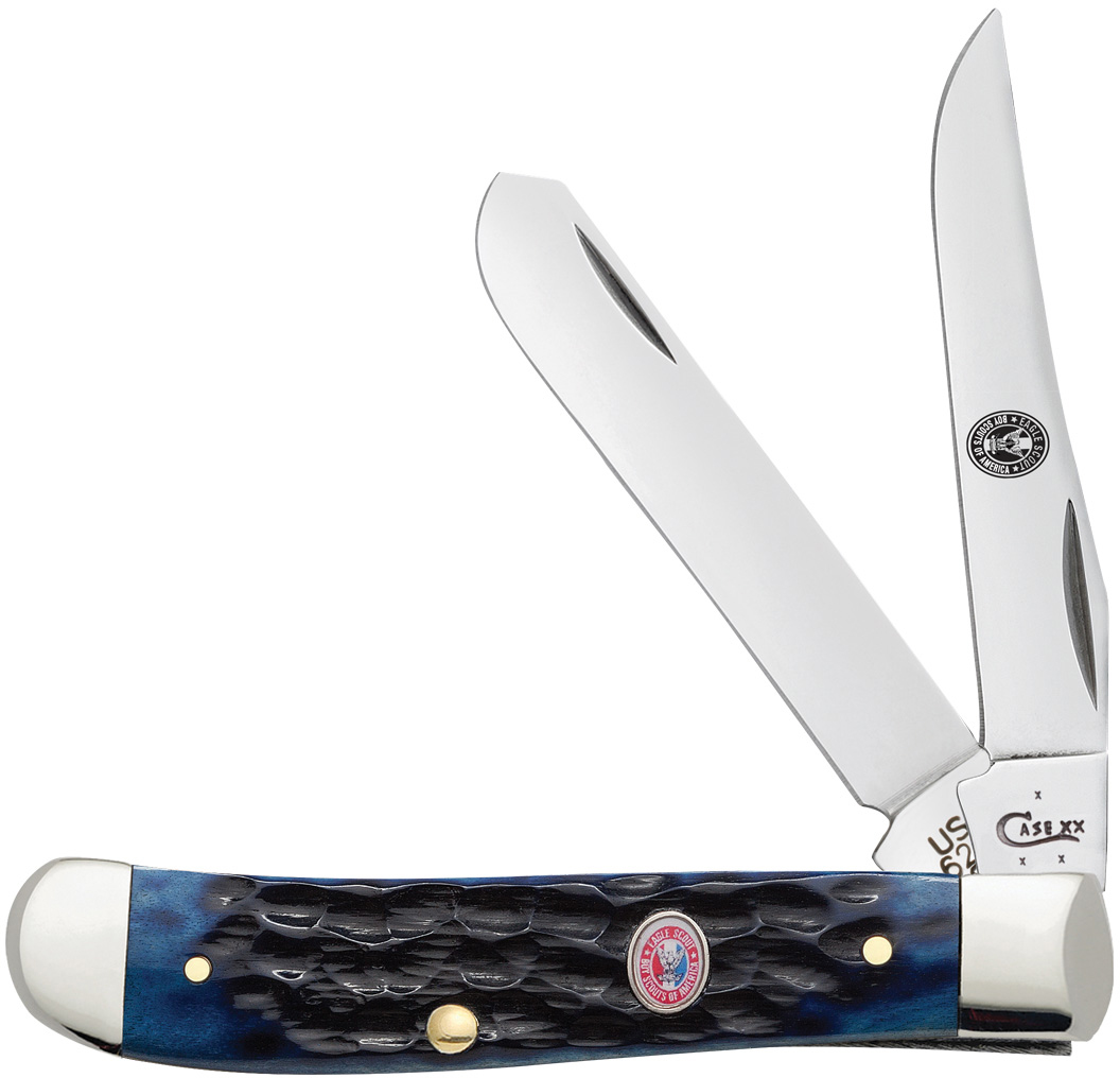Case Boy Scouts of America Jigged Blue Bone Eagle Scout Mini Trapper 3. ...