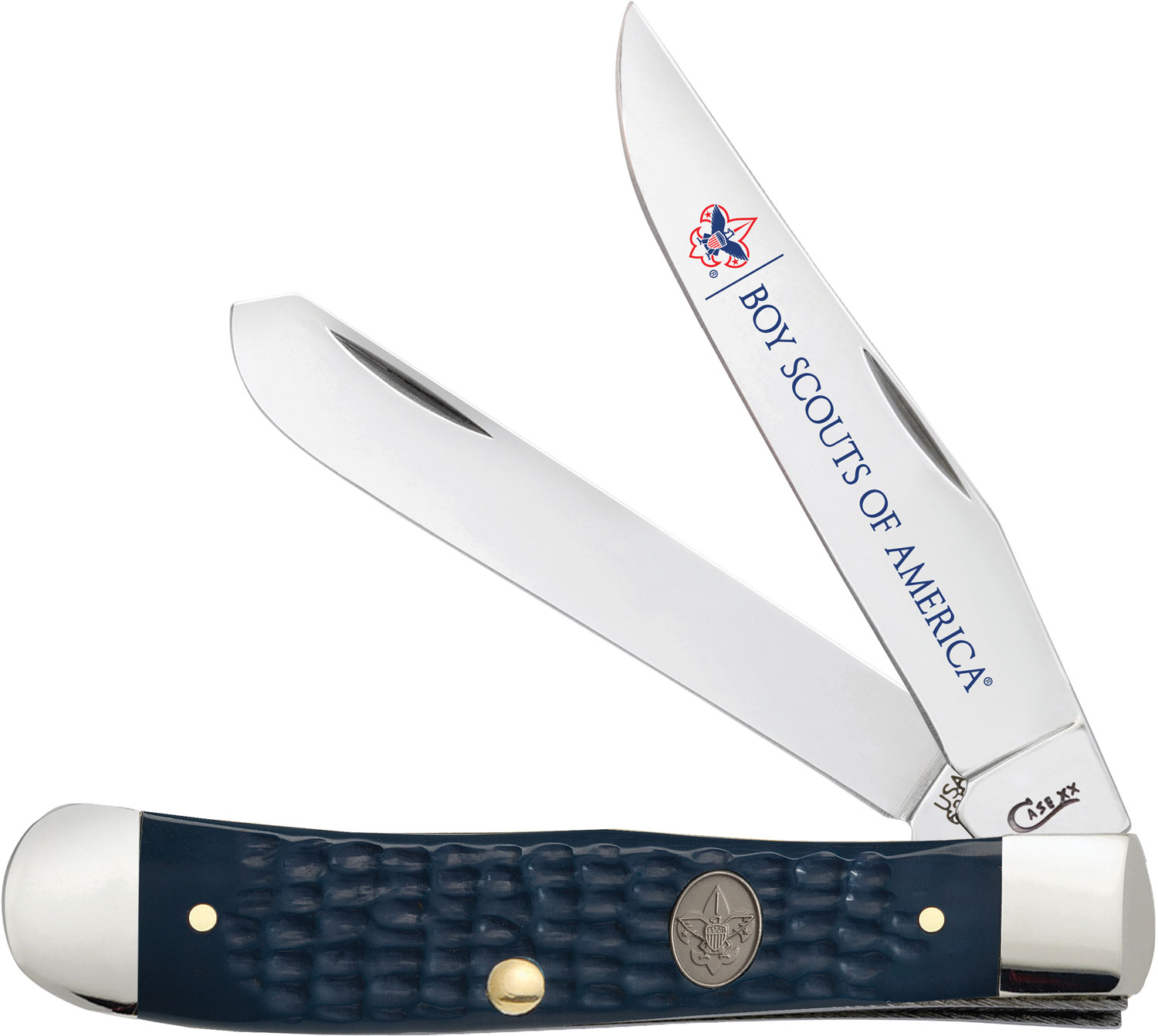 Case Boy Scouts of America Jigged Navy Blue Synthetic Trapper 4.125 ...