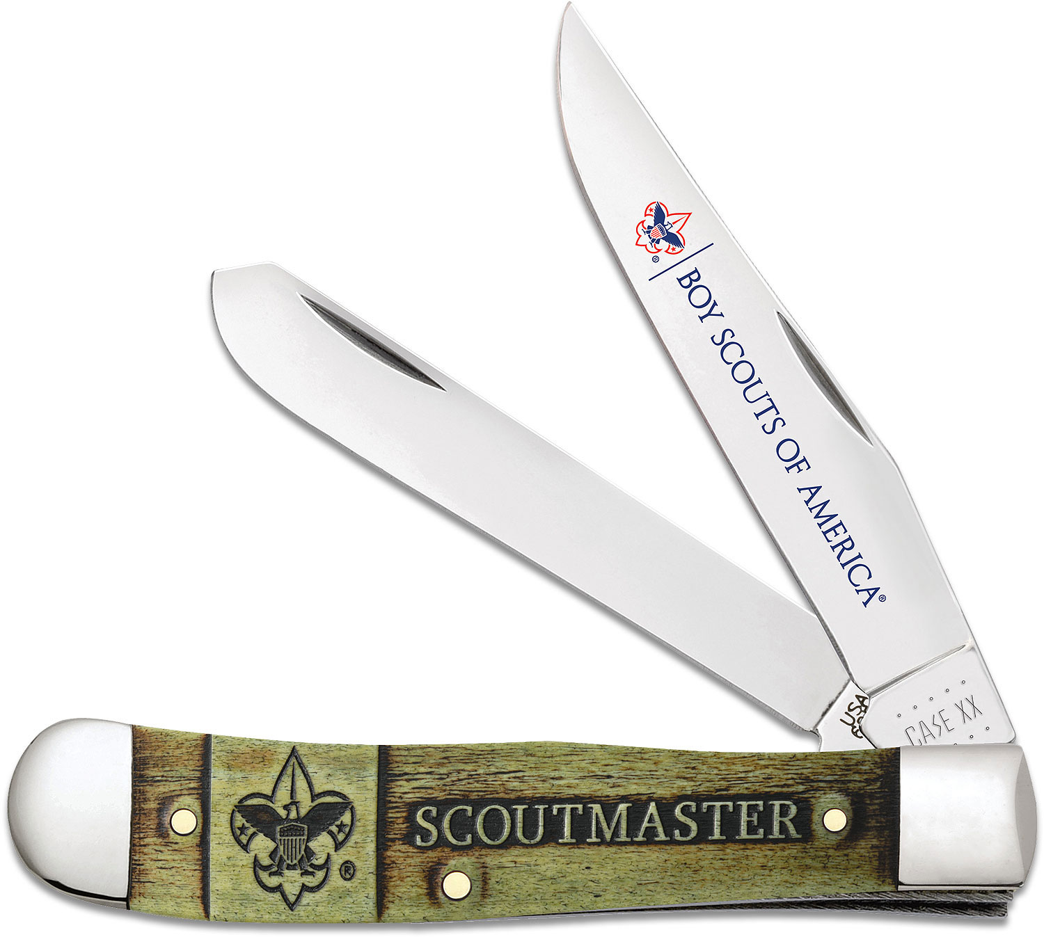 Case Boy Scouts of America Scoutmaster Color Wash Natural Bone Trapper ...