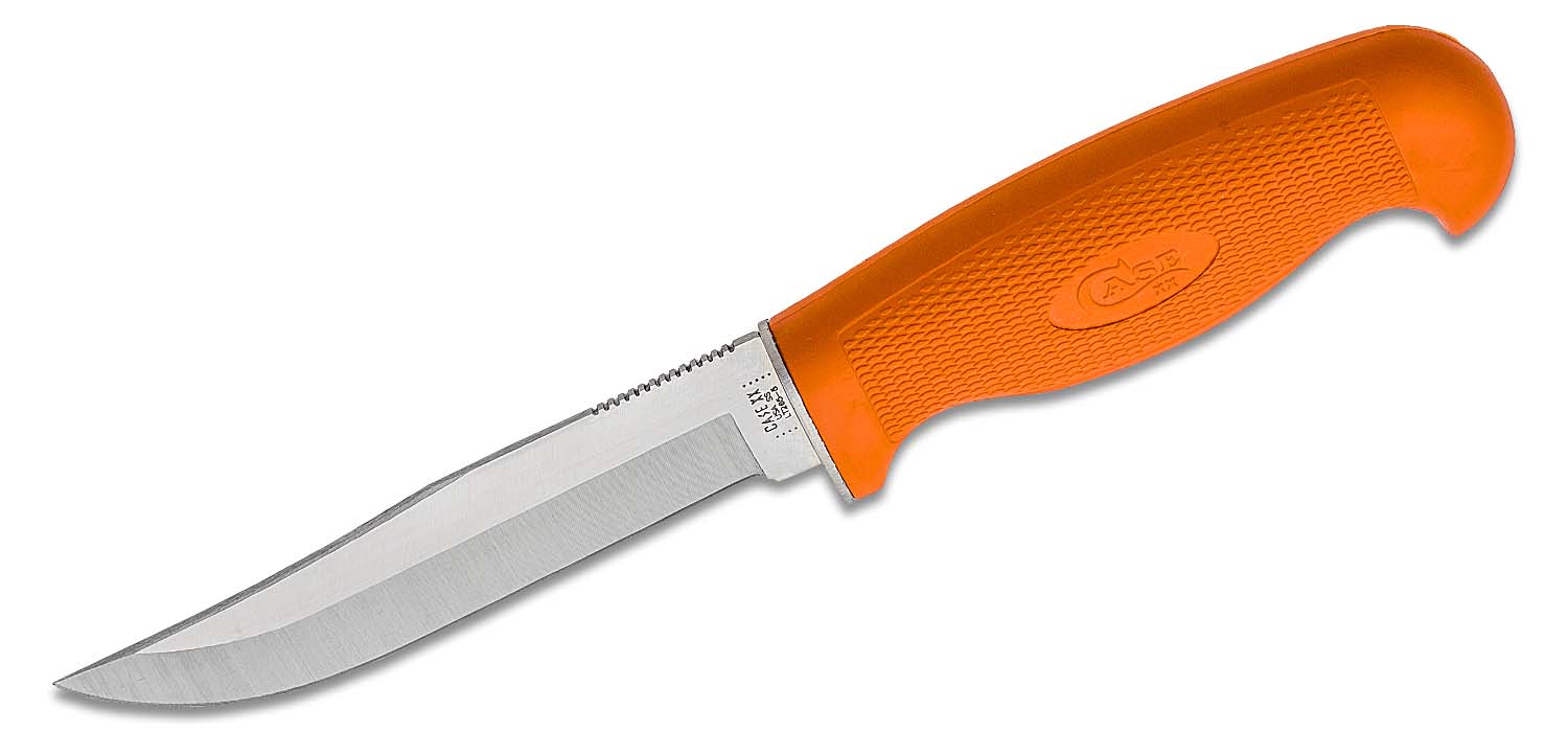 Case Hunter Knife Fixed Blade 5" Satin Clip Point, Orange Synthetic ...