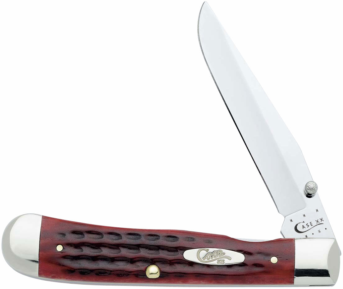 Case Knives Pocket Worn Old Red Bone TrapperLock 4-1/8" Closed (6154L ...