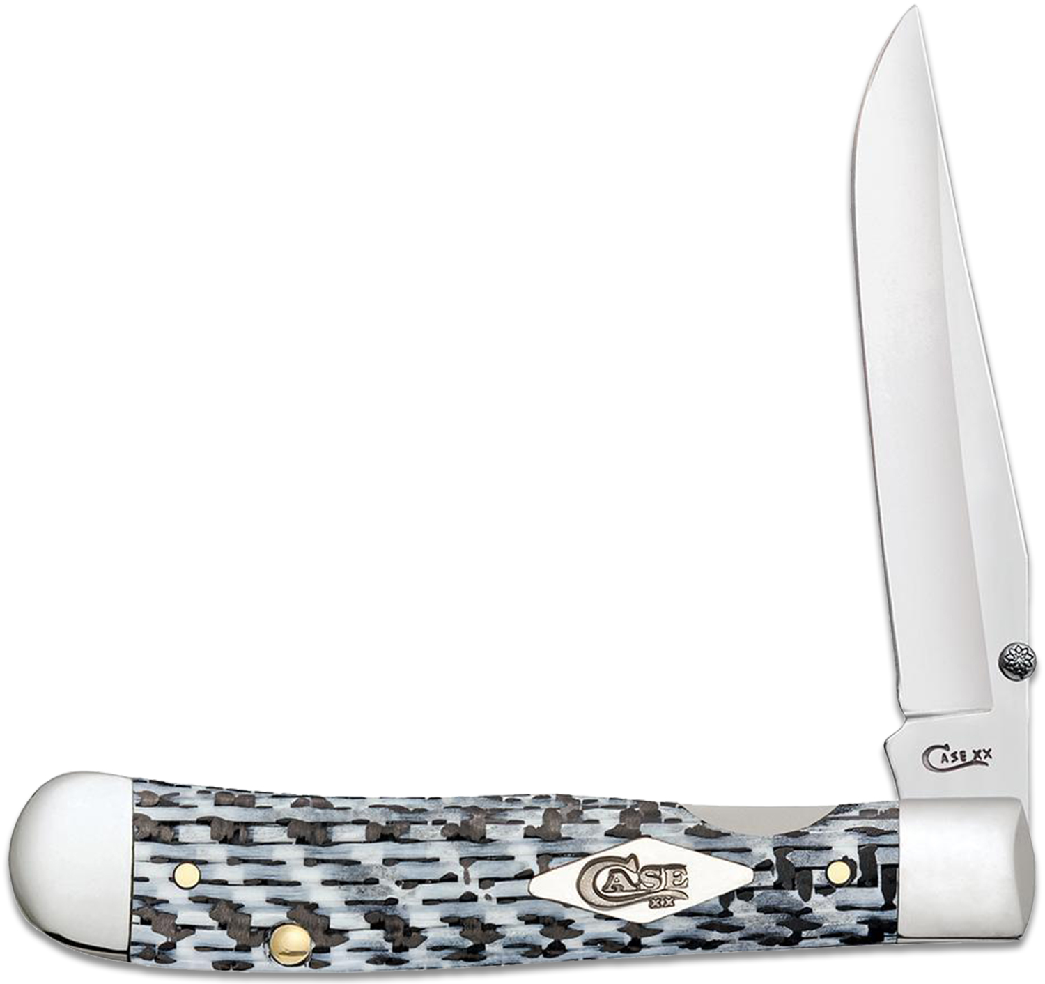 Case Smooth Black and White Fiber Weave Kickstart Assisted TrapperLock ...