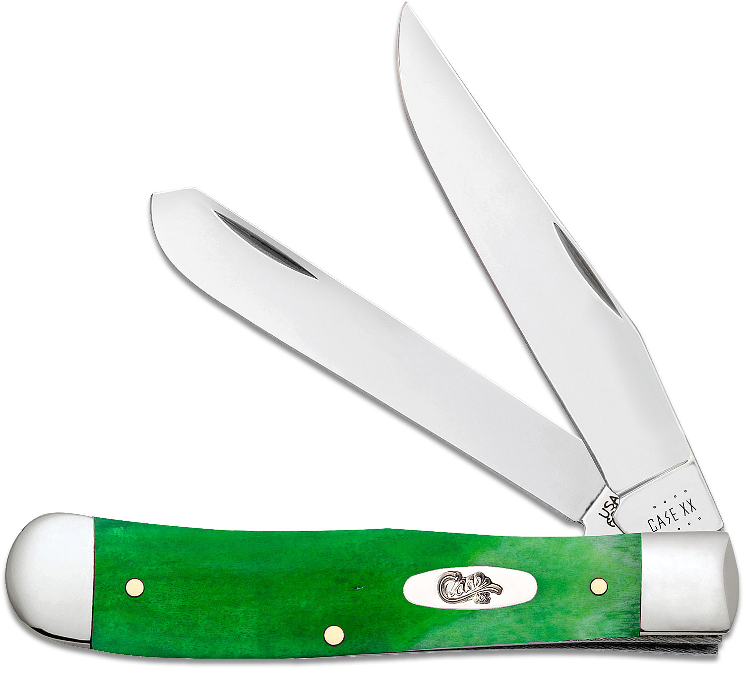 Case Smooth Brilliant Green Bone Trapper Pocket Knife 4.13" Closed ...