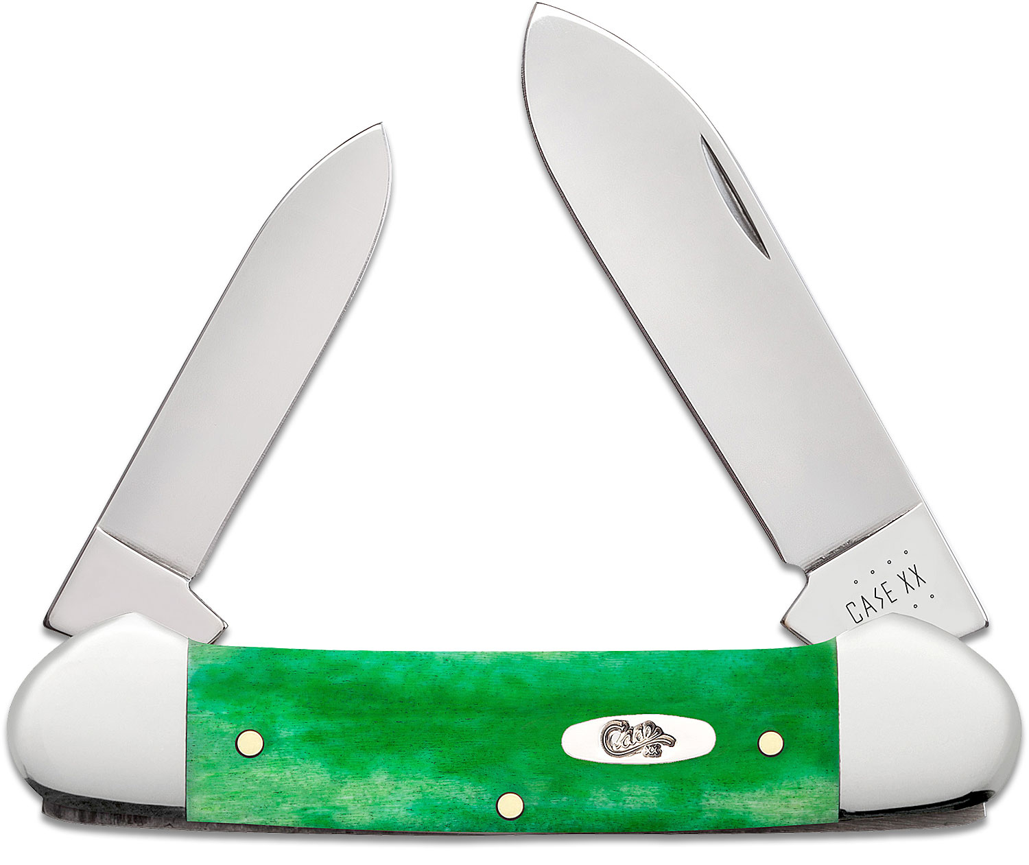 Case Smooth Brilliant Green Bone Canoe Pocket Knife 3.63" Closed (62131 ...