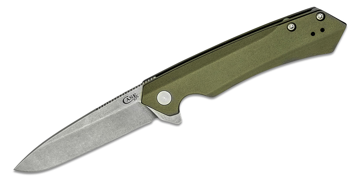 Case Kinzua Flipper Knife 3.4" CPM-S35VN Stonewashed Spear Point Blade ...