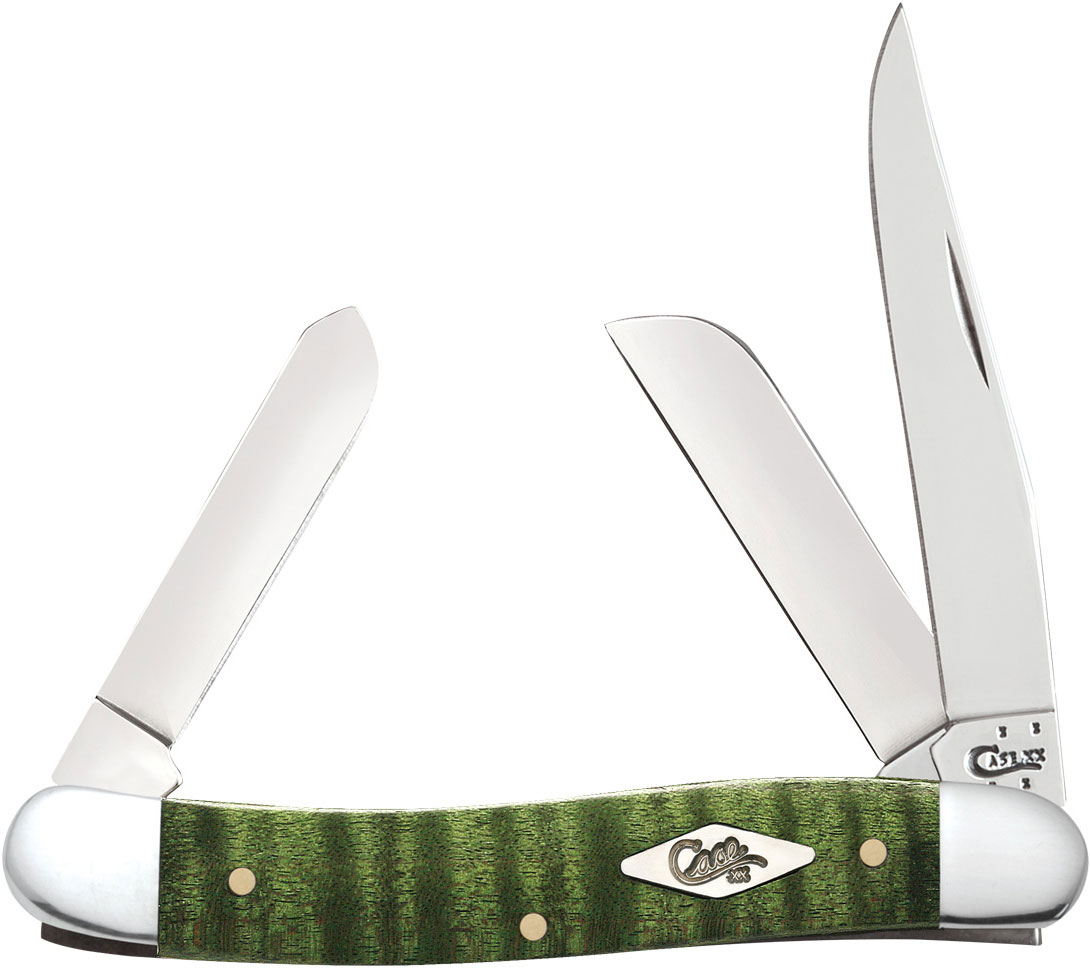 Case Green Curly Maple Medium Stockman 3-5/8" Closed (7318 SS ...