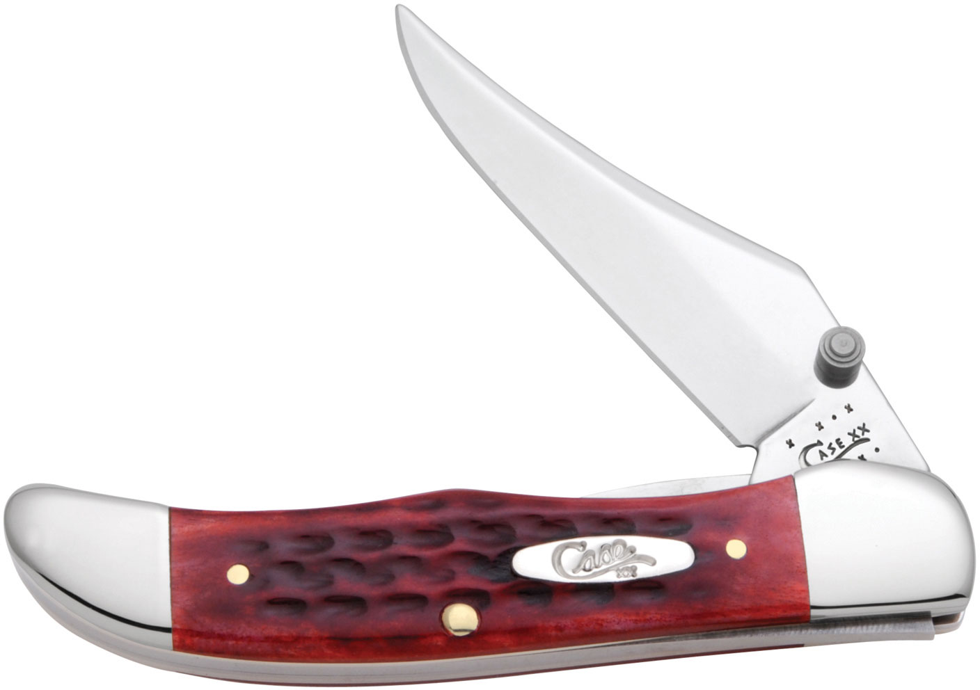 Case Pocket Worn Mid-Folding Hunter 4" Old Red Bone Handles (61265L SS ...