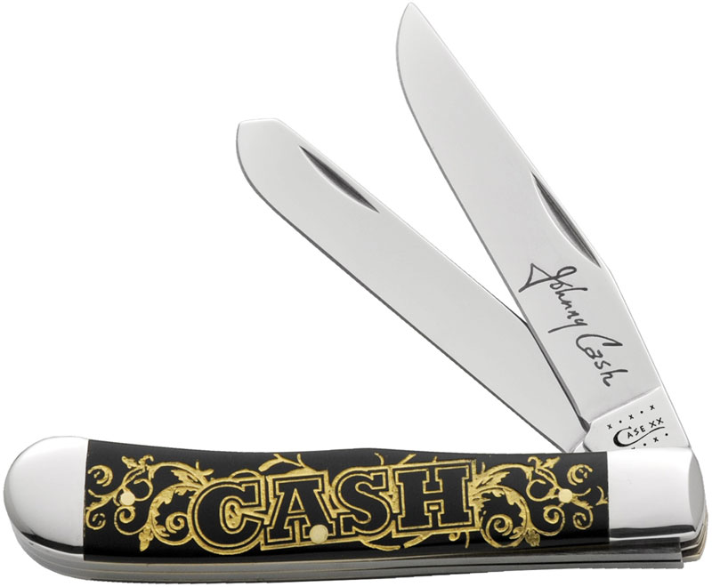 Case Johnny Cash Trapper Black Synthetic Handle 4-1/8" (2254 SS ...