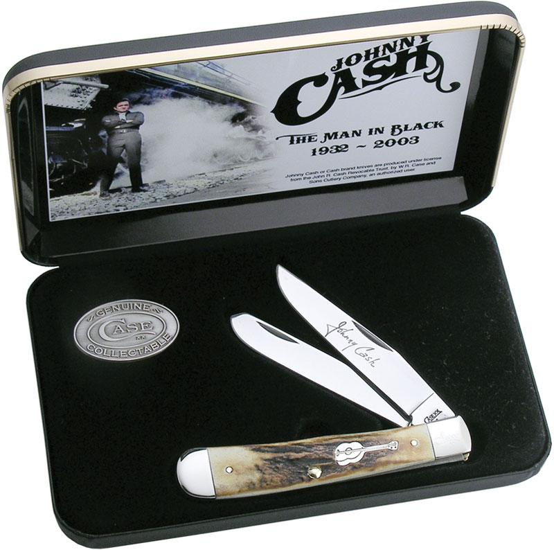 Case Johnny Cash Trapper 4-1/8" (5254 SS) Gift Box - KnifeCenter - 6797 ...
