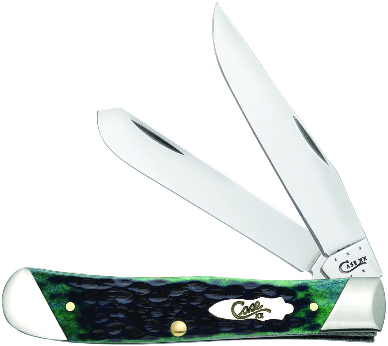 Case Hunter Green Slanted Bolster Trapper 4-1/8" Closed (6254 SS ...