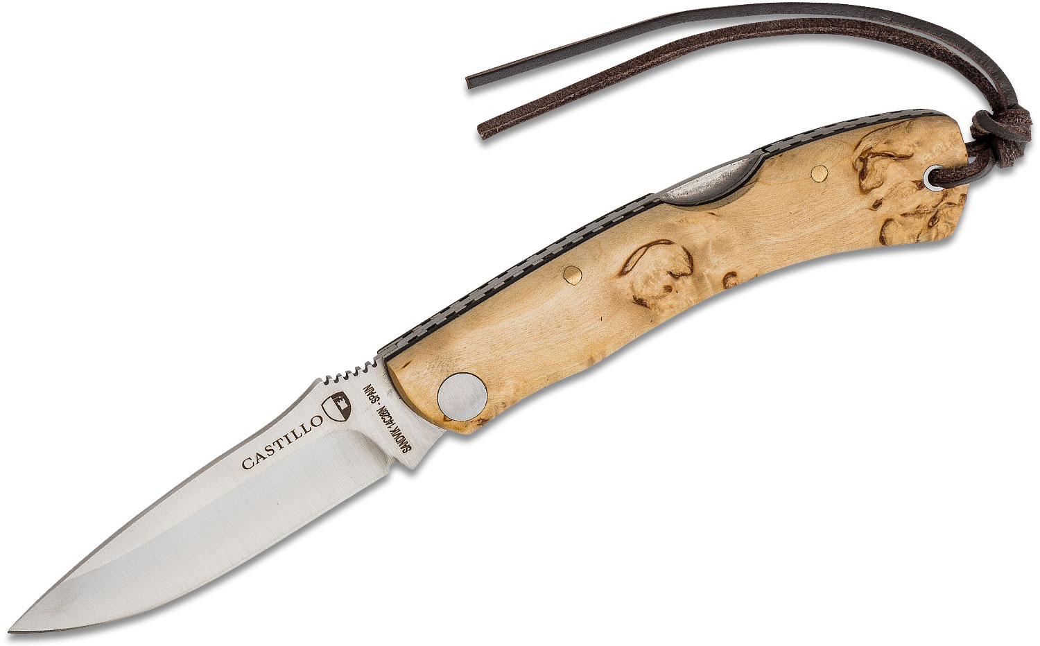 Castillo Torre Lockback Folding Knife 3" Satin Sandvik 14C28N Blade ...