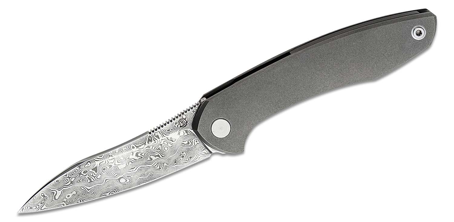 Cheburkov Workshop Russian Mini Flipper Knife 3.125" Damascus ...