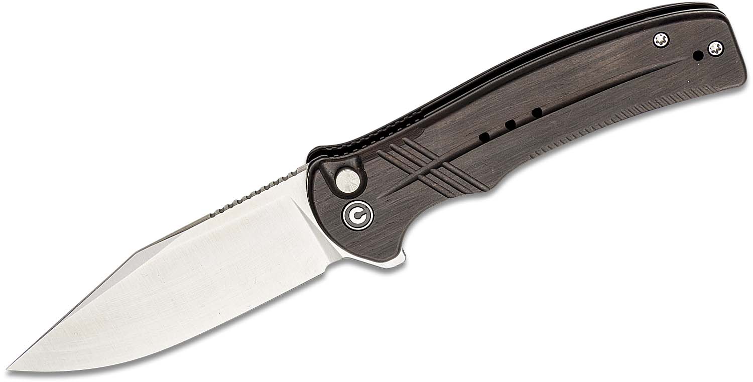 CIVIVI Knives Cogent Flipper Knife 3.47" S35VN Satin Plain Blade, Ebony ...
