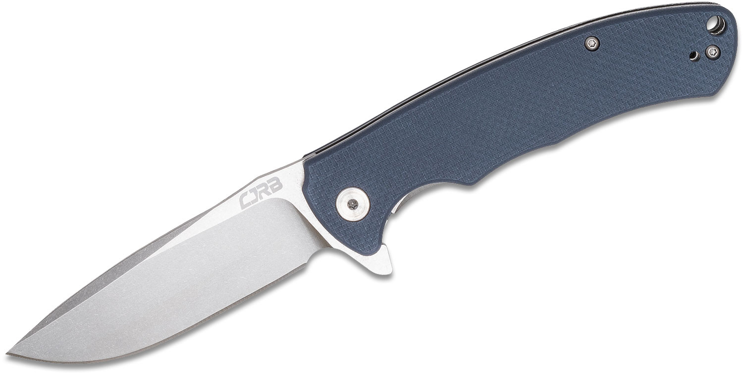 CJRB Cutlery Taiga Flipper Knife 3.54" Stonewashed Blade, Gray G10 ...