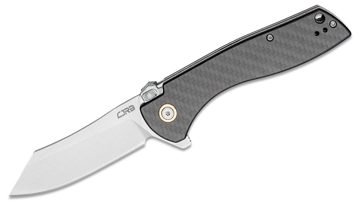 CJRB Cutlery Kicker Flipper Knife 3.52" Stonewashed Reverse Tanto Blade ...