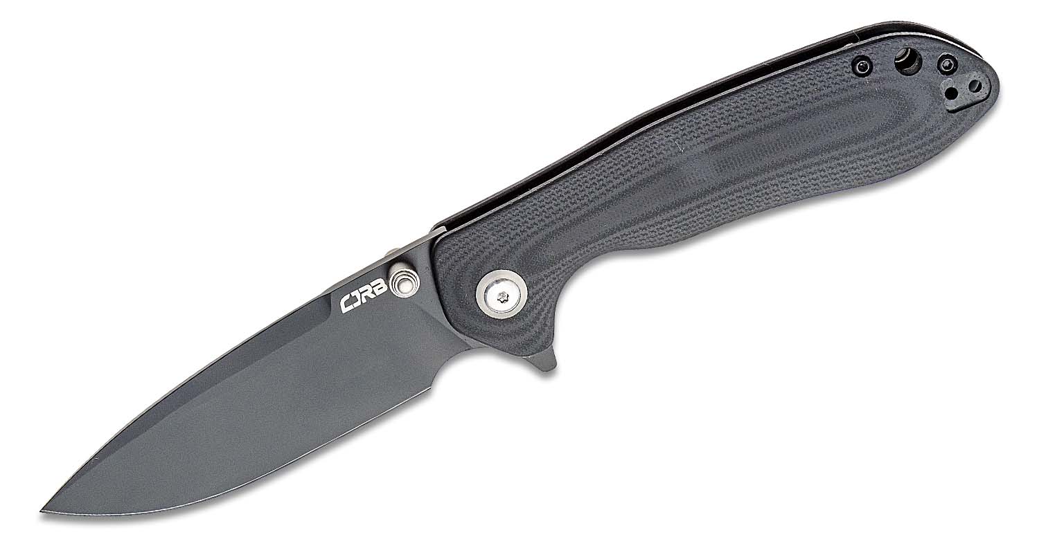 CJRB Cutlery Scoria Flipper Knife 3.48" AR-RPM9 Black Drop Point Blade ...