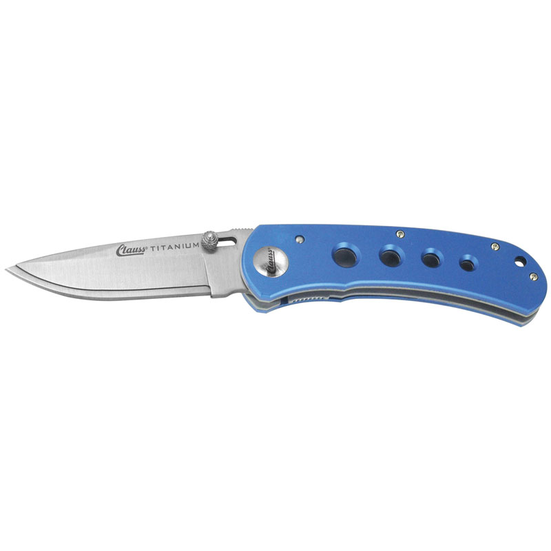 Clauss TigerSharp™ Titanium Bonded® Blue Folding Knife With TigerSharp ...