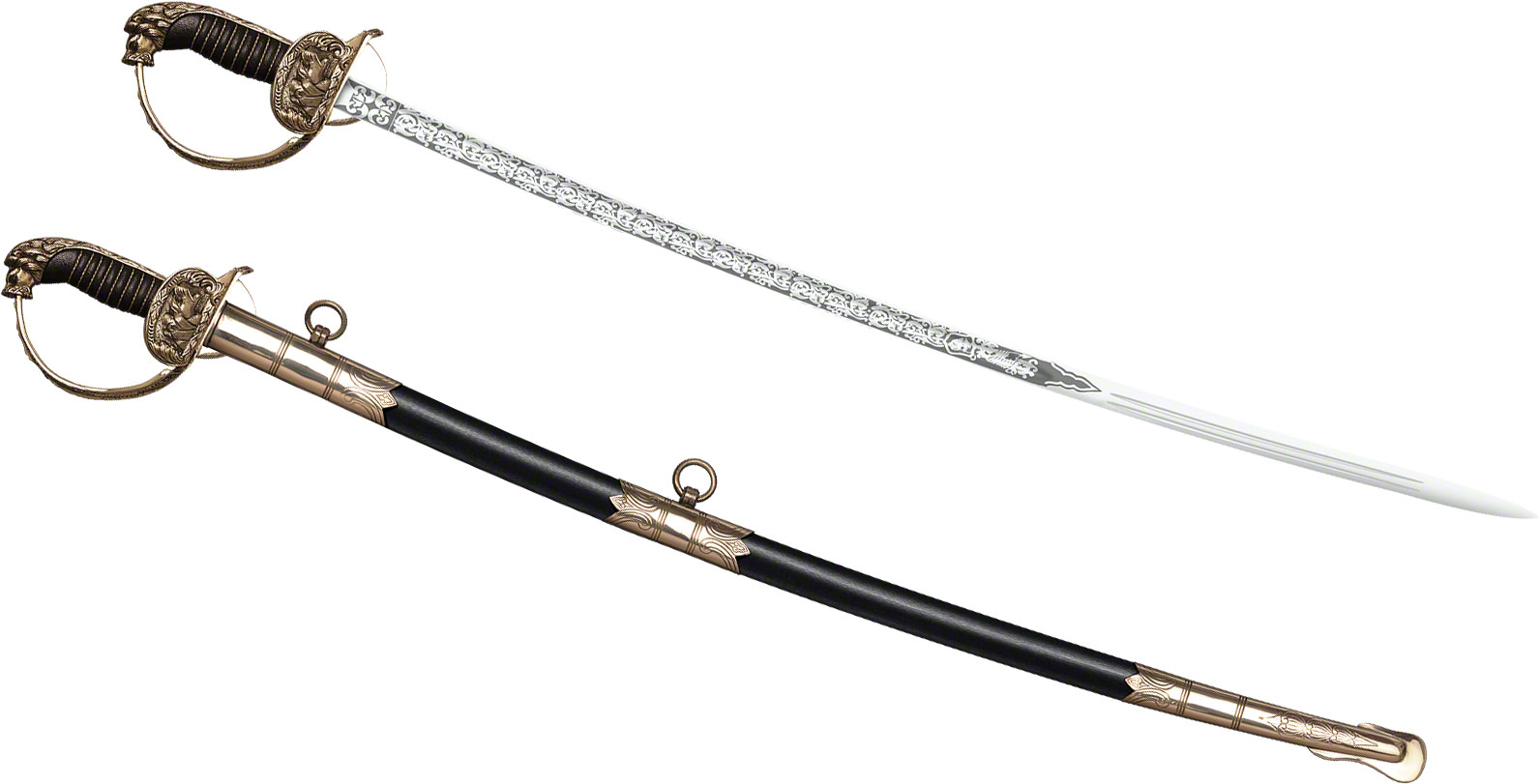 Cold Steel 88NSS Civilian Saber Sword 32" Carbon Steel Blade, Leather ...