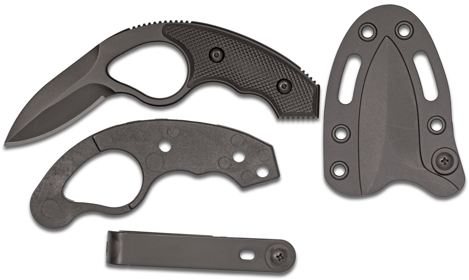 Colonel Blades NCO LowVZ Fixed Blade Kit with Training Knife, Black GFN ...