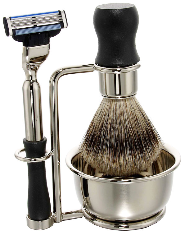 Concord Nickel / Charcoal 4 Piece Mach3® Razor Handle Shave Set ...