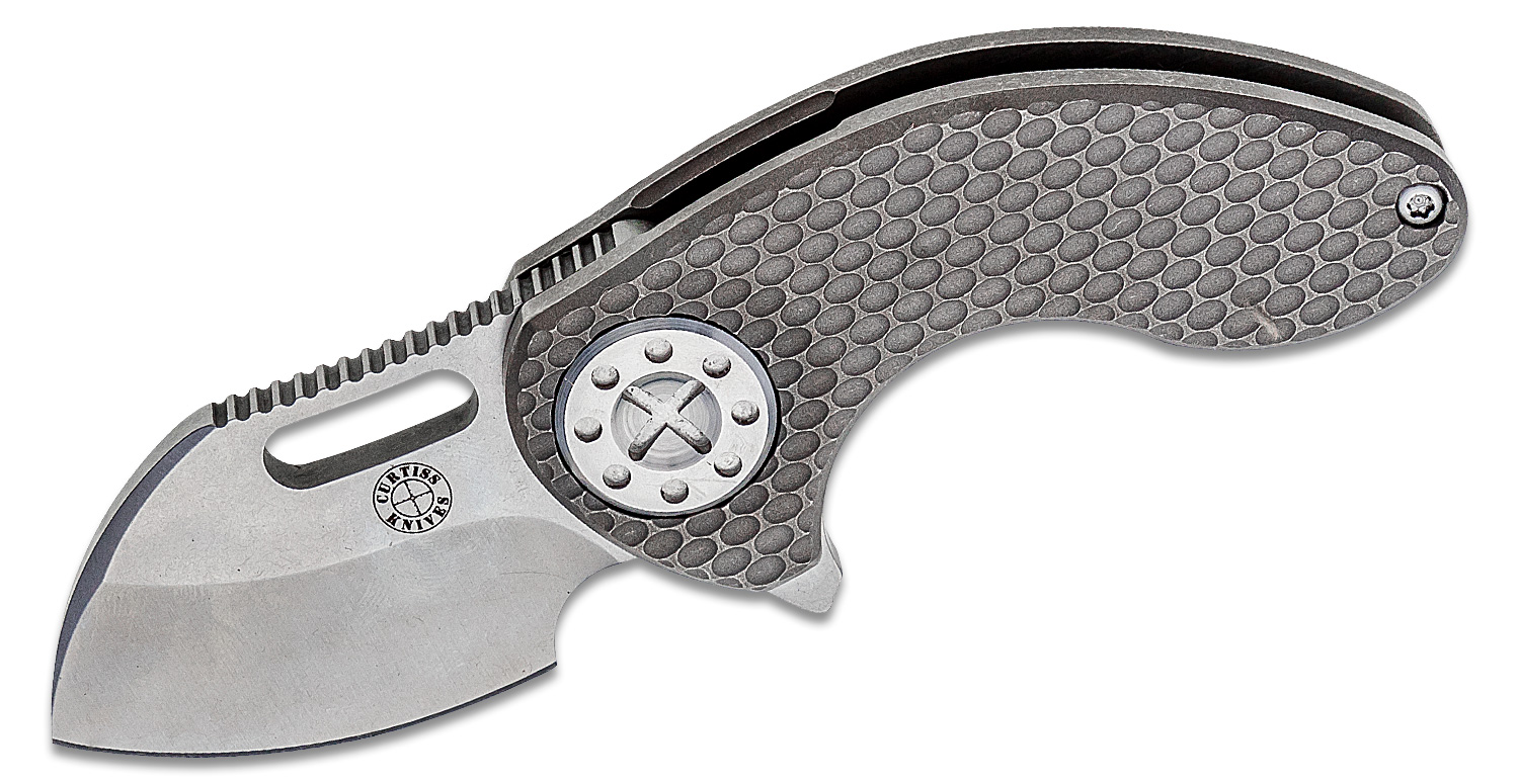 Curtiss Knives Nano SPM Flipper Knife 2" CTS-XHP Stonewashed Sheepsfoot ...