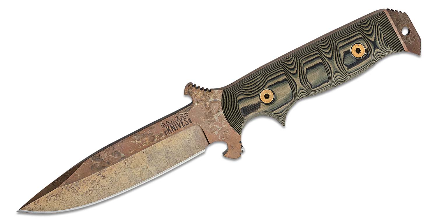 Dawson Knives Chief Fixed Blade Knife 5.25" CPM-MagnaCut Arizona Copper ...