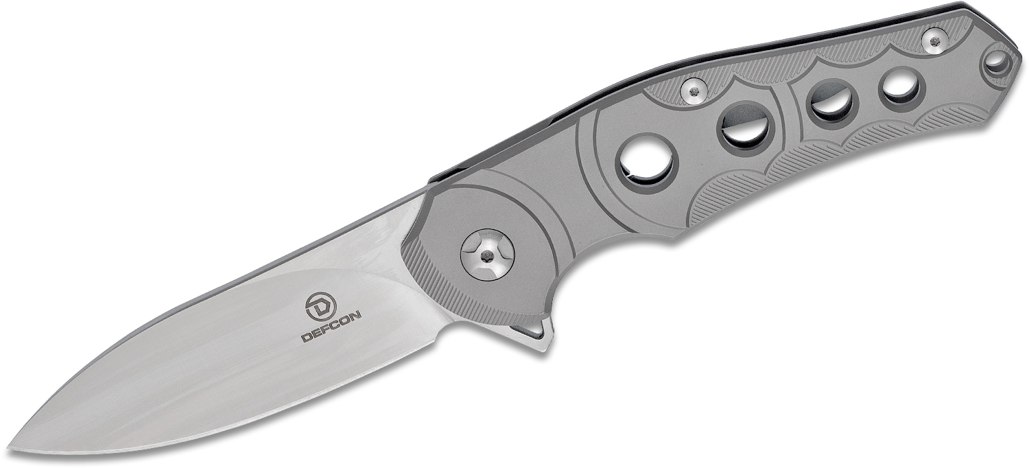 Defcon Knives Sphere Flipper Knife 3.37" D2 Satin Drop Point, Gray ...