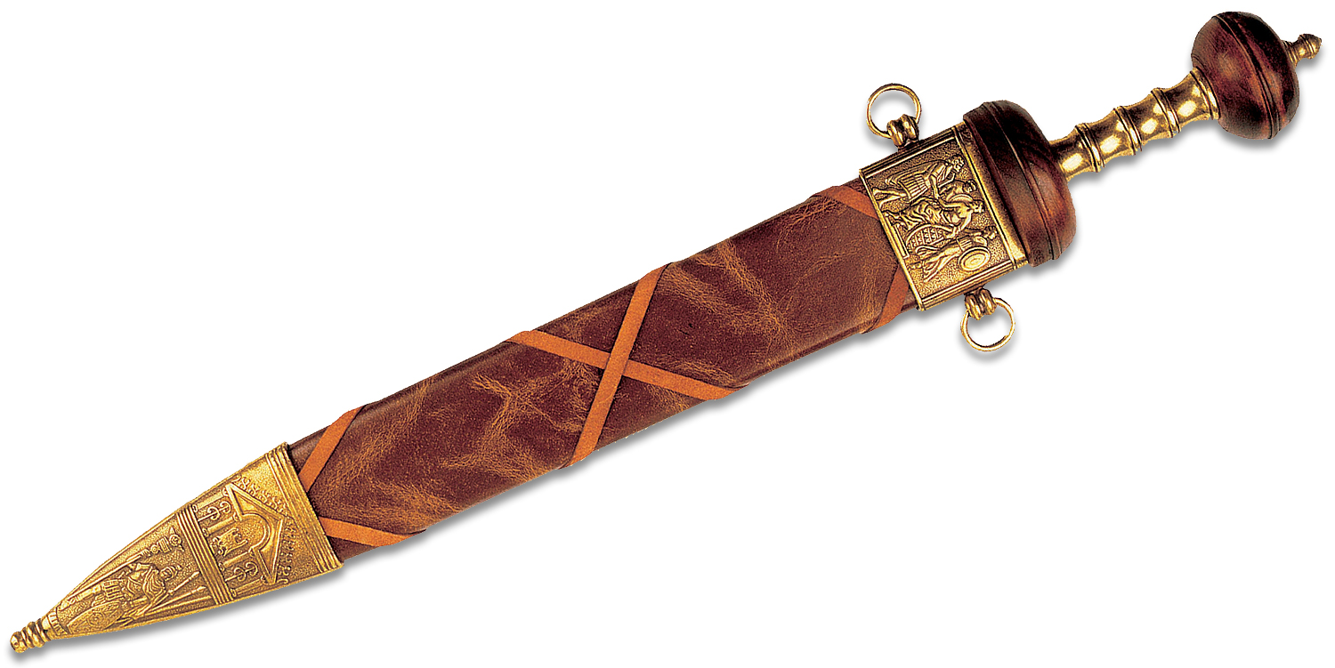 Denix Reproduction Roman Sword with Scabbard, Wood and Brass Trim ...