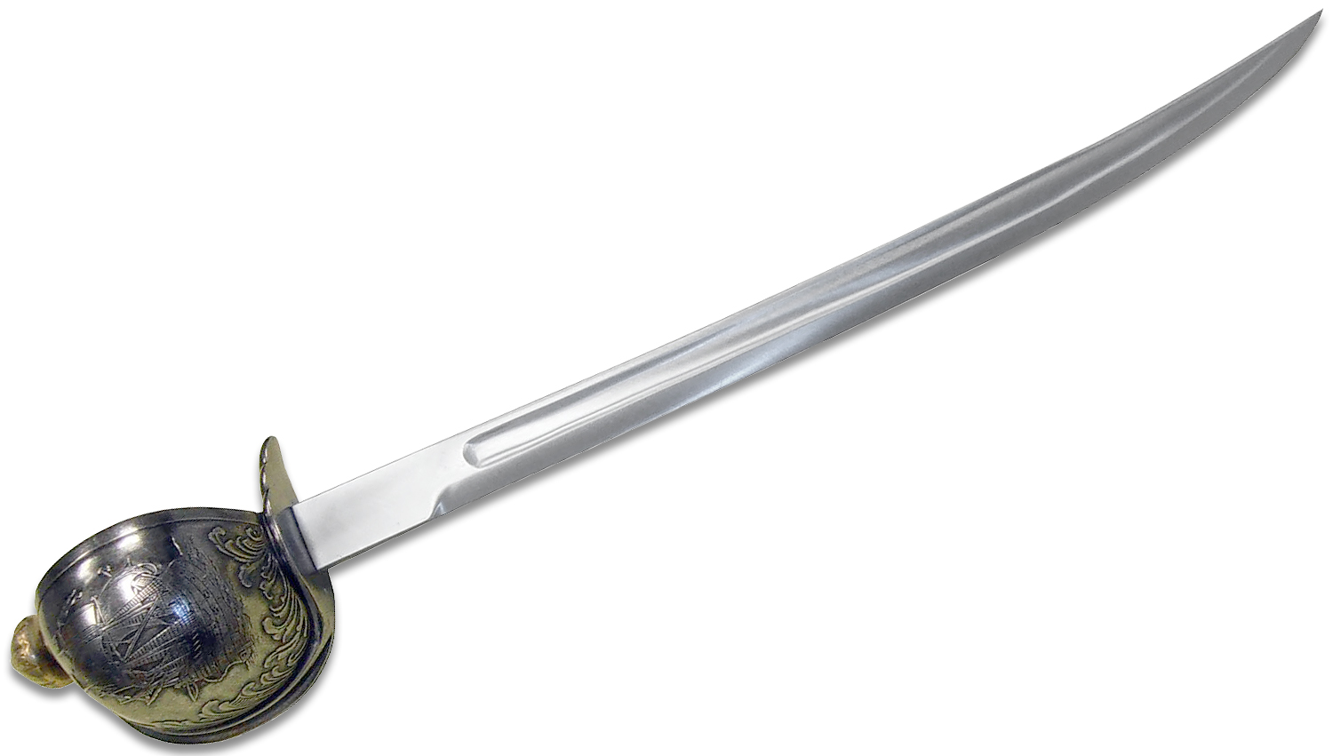 Denix Reproduction Pirate Cutlass with Scabbard, Nickel Finish ...