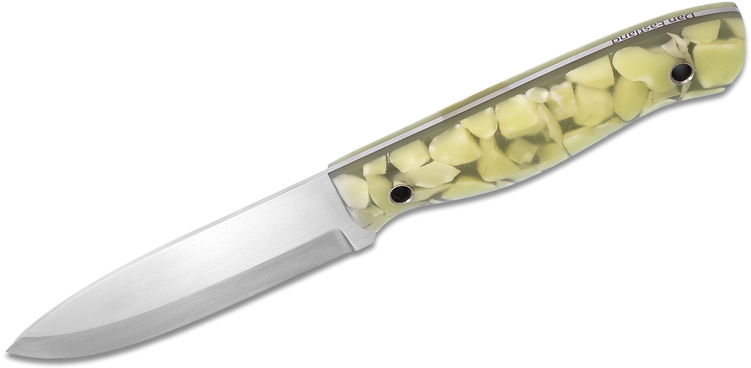 Dogwood Custom Knives Echo-5 Drop Point 4" CPM-154 Fixed Blade, Clear ...