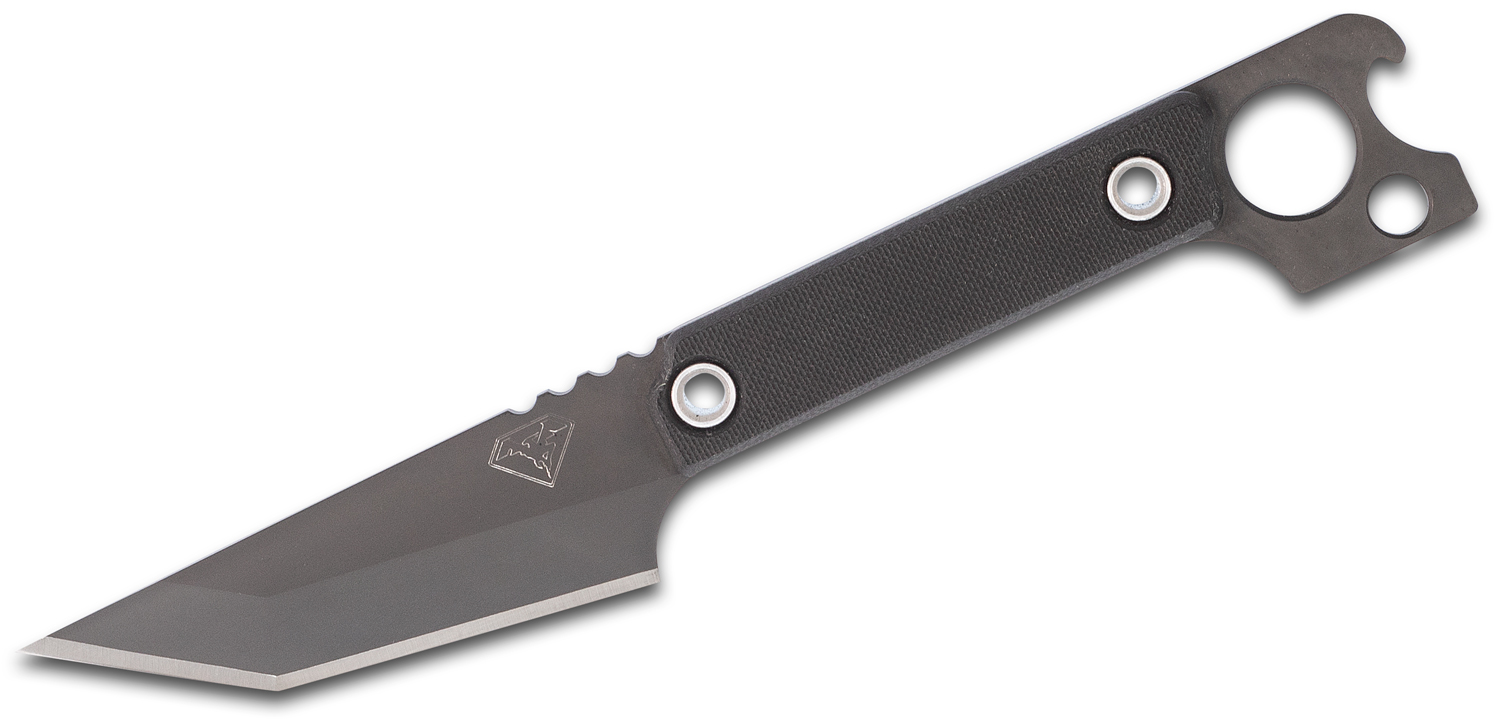 DoubleStar DSK101 Fang Neck Knife Fixed 3" 1095 Black Carbon Steel ...
