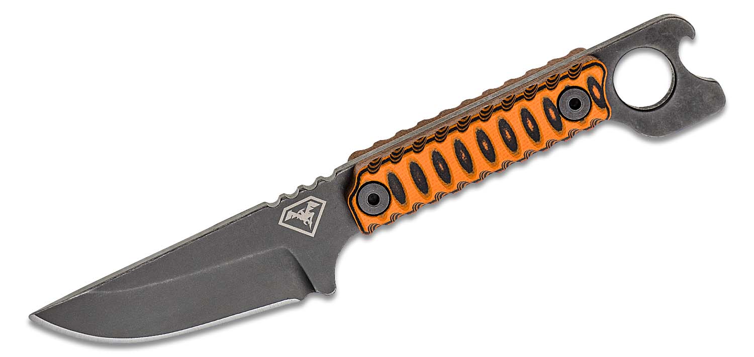 DoubleStar DSK114 Fang V3 Neck Knife Fixed 3" 80CrV2 Black Carbon Steel ...
