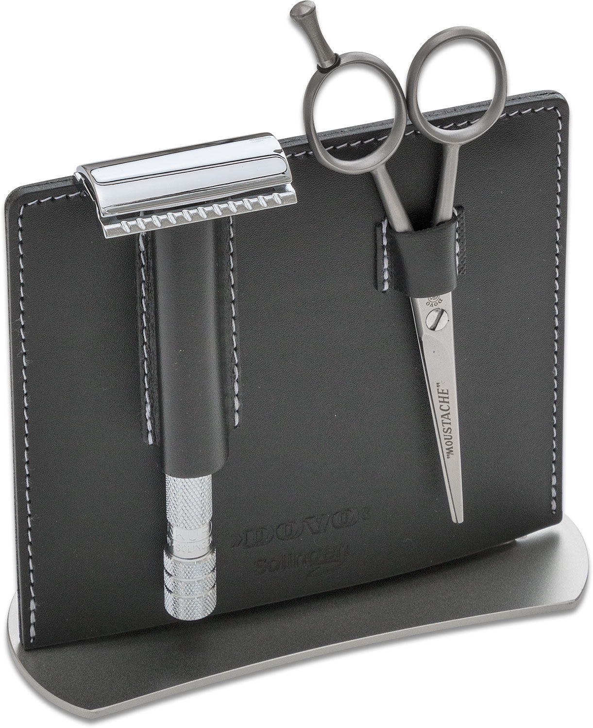 DOVO 2 Piece Grooming Set with 4" Merkur Long Handle Safety Razor and ...