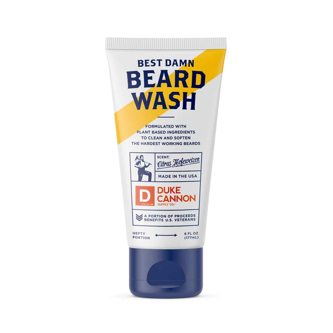 Duke Cannon Best Damn Beard Wash, Citrus Hefeweizen Scented (6 oz ...