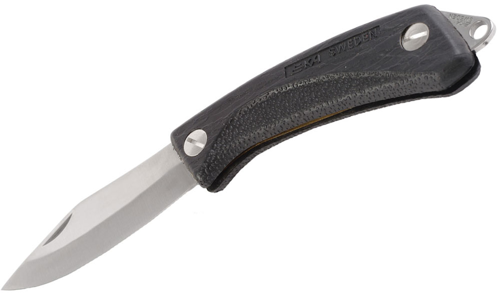 EKA Swede 92 Folding 3.43" Sandvik 12C27 Blade, Black Dryflex Handles ...