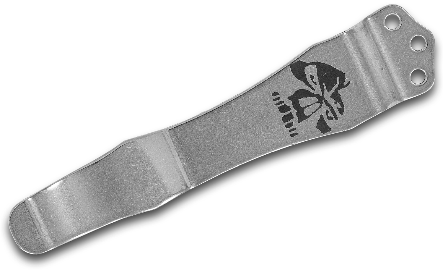 Emerson Skull Pocket Clip, Satin - KnifeCenter - Satin Skull - Discontinued