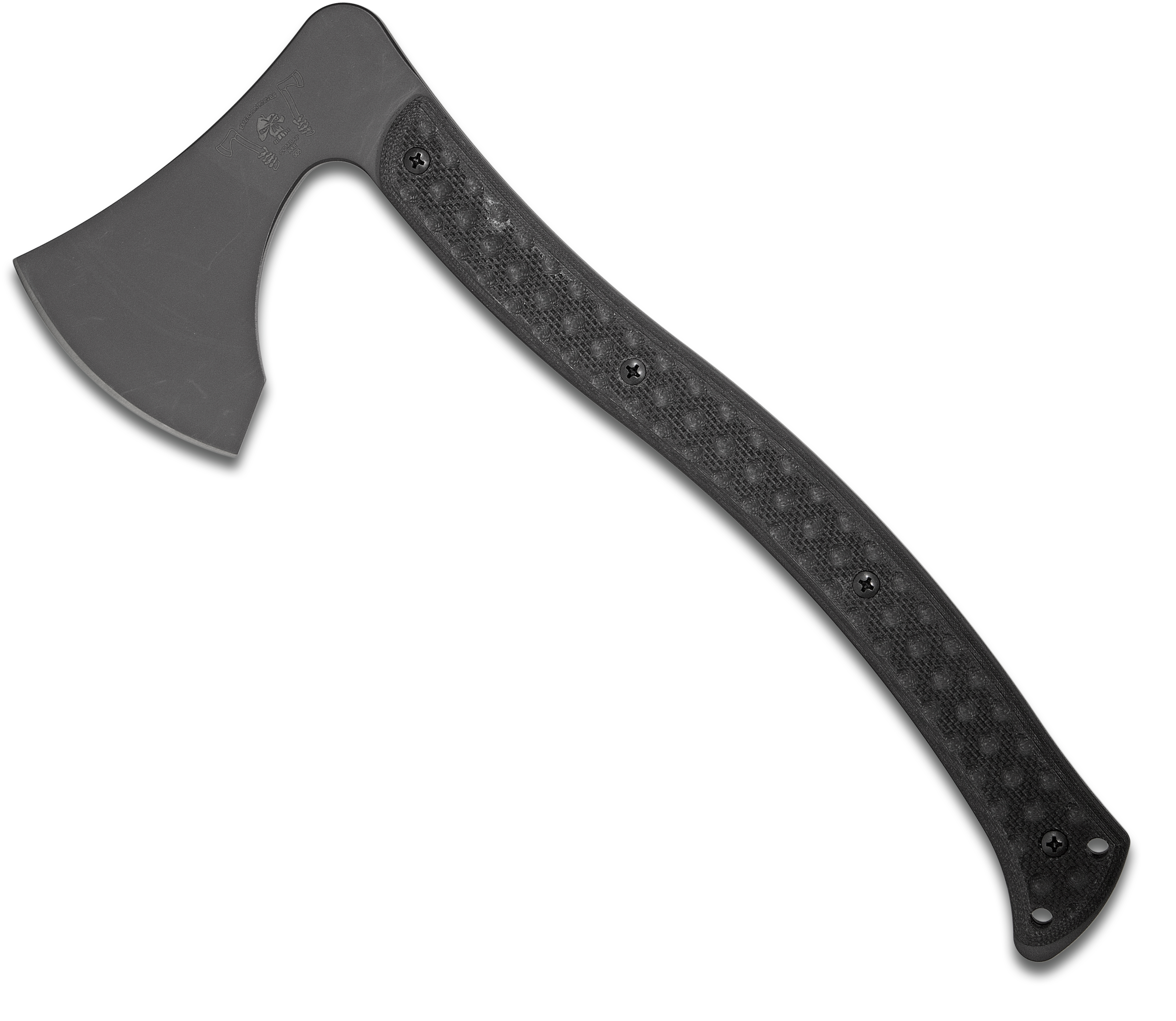 Emerson Custom Combat Axe #005, 14" Overall, Black G10 Handles, Kydex ...