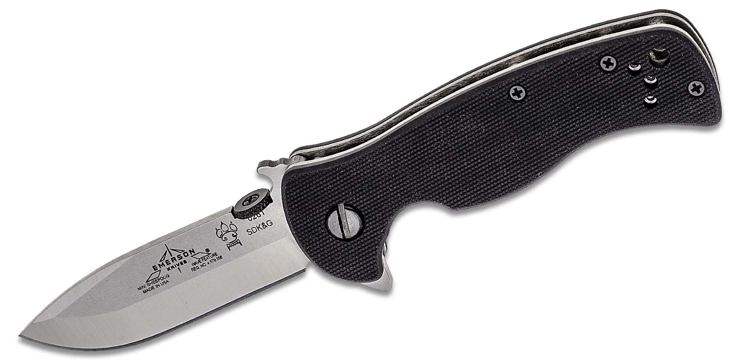 Emerson Mini Sheepdog Spear Point Flipper Knife 3" Satin/Stonewash ...